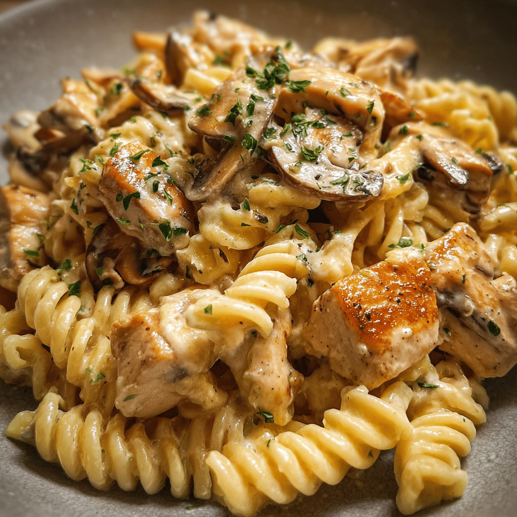 Chestnut Mushroom Chicken Pasta