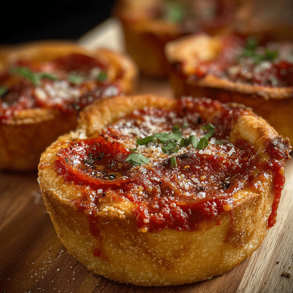 Easy Mini Chicago Deep Dish Pizzas