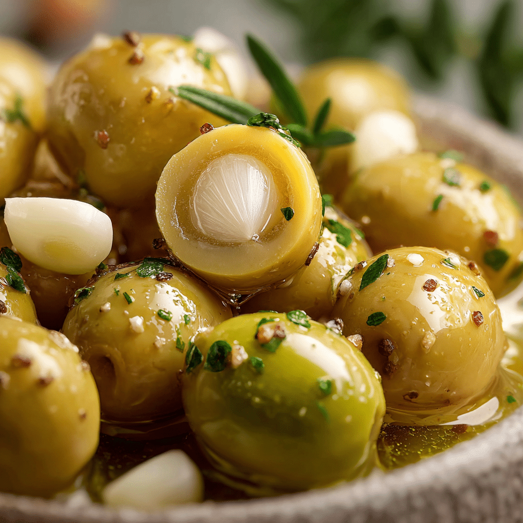 Homemade Garlic-Stuffed Olives