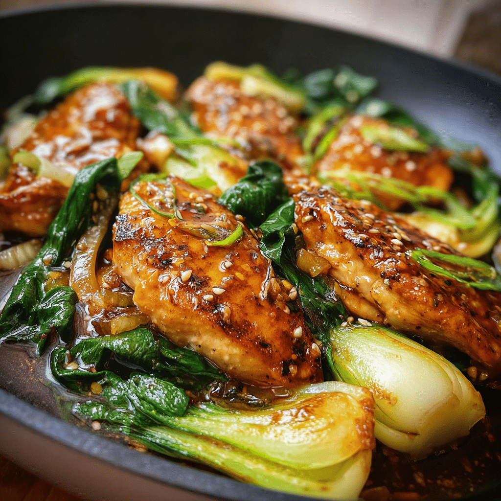 Skillet Chicken and Bok Choy